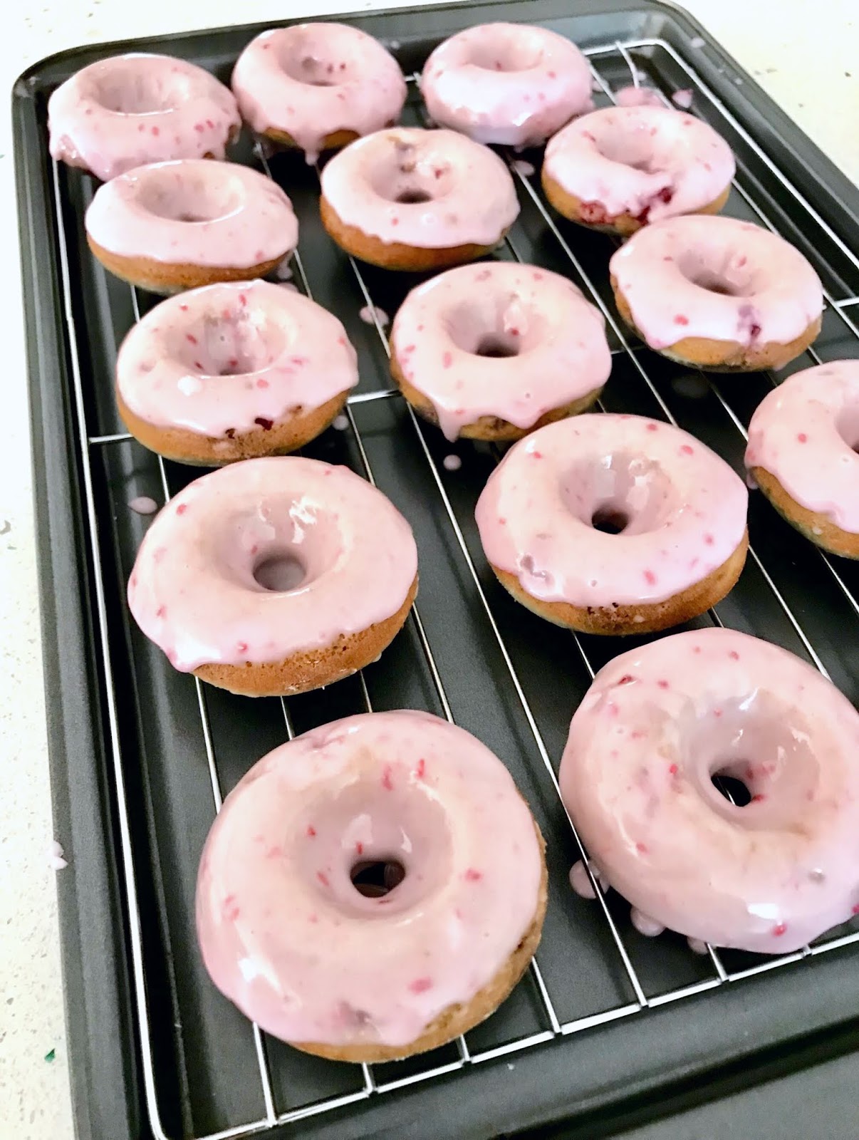 Raspberry Baked Donuts