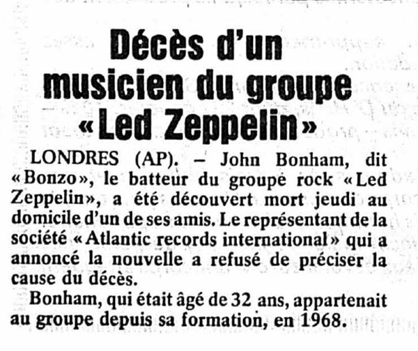 Rock & Roll Newspaper Press History: Led Zeppelin - Feuille D'avis De ...