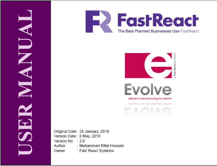 Textile Jogot: User Manual of Evolve Fast React - Best planning ...