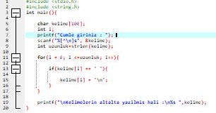 girilen cümleyi alt alta yazan c kodu | C4CTUS CODE