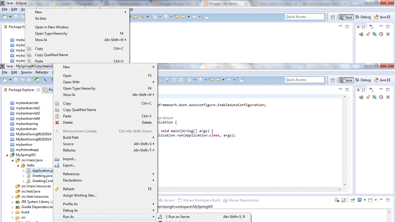 Simple tutorial to create RESTful web services using SPRING, GRADLE & ECLIPSE