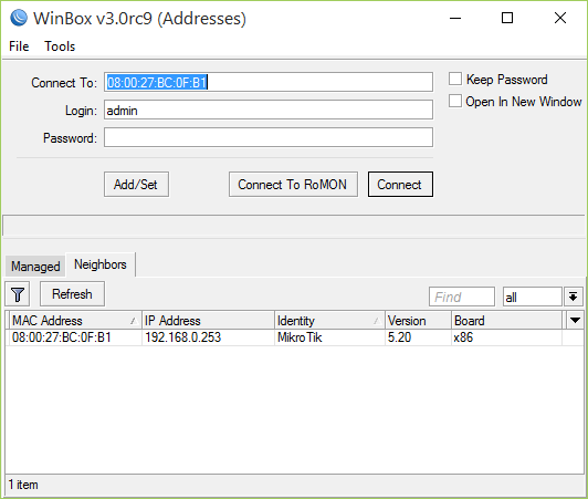 Cara Konfigurasi Menghubungkan Mikrotik di VirtualBox dengan Windows
