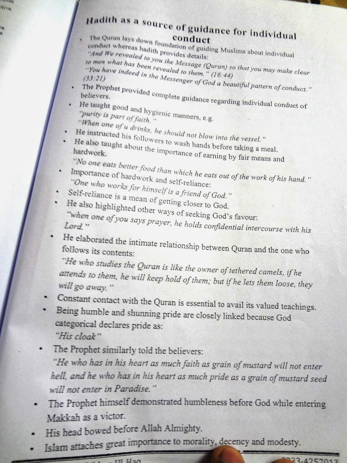 O'level Islamiyat: History and Importance of Hadith