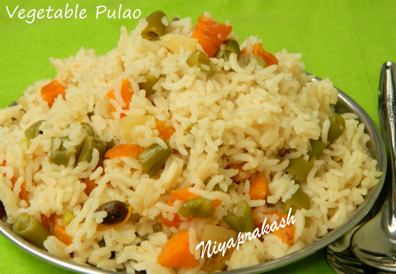 Niya's World: Vegetable Pulao (made of Silky raw rice / Ponni rice)