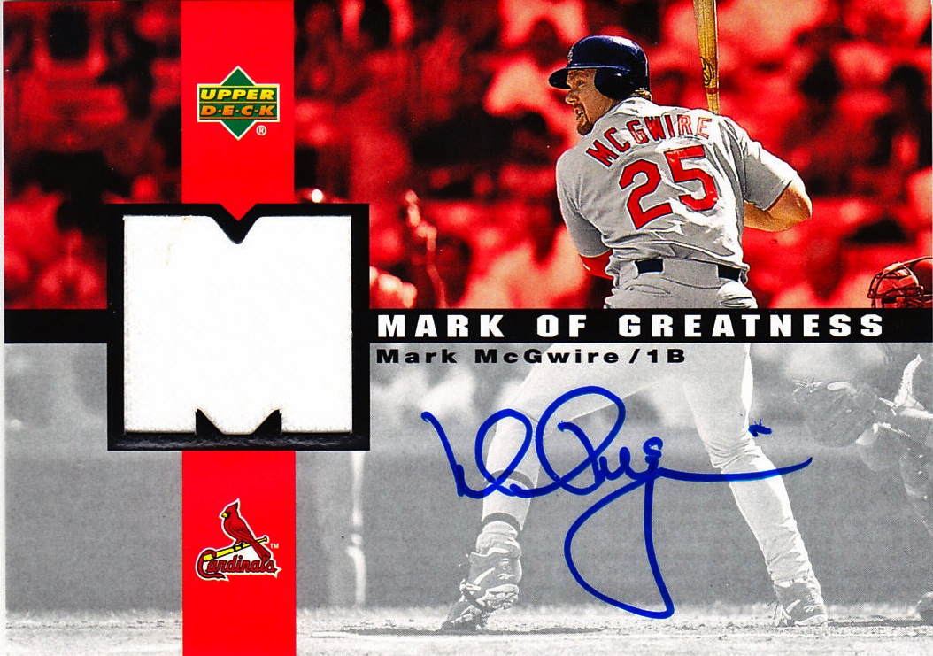 The Snorting Bull: 2003 Upper Deck Mark of Greatness Mark McGwire Autograph