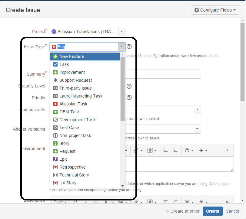 Create An Issue In JIRA Create An Issue In JIRA