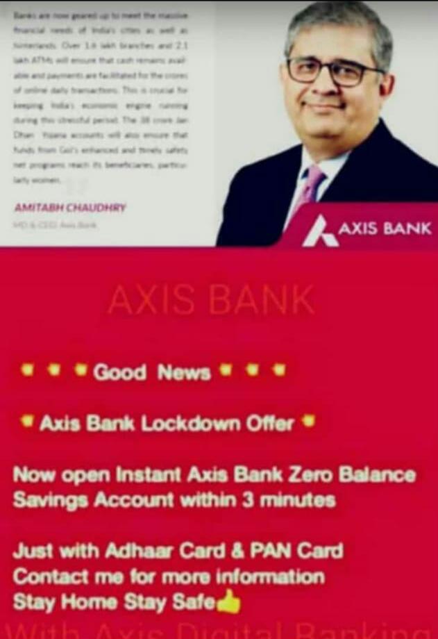 HOW TO OPEN AXIS BANK ACCOUNT ZERO BALANCE - computer tips and tricks