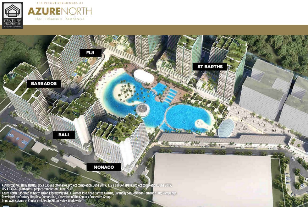 Century Properties Inc.: AZURE NORTH MASTER PLAN AND DEVELOPMENTS