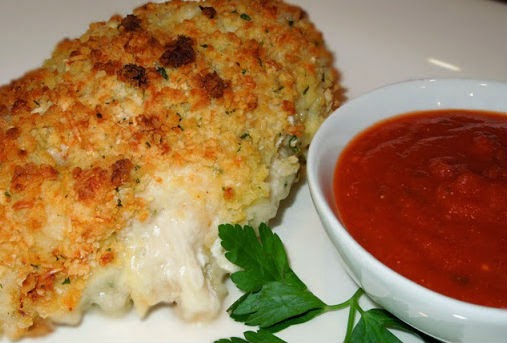 your recipes: Oven Fried Provolone Stuffed Chicken Breasts!