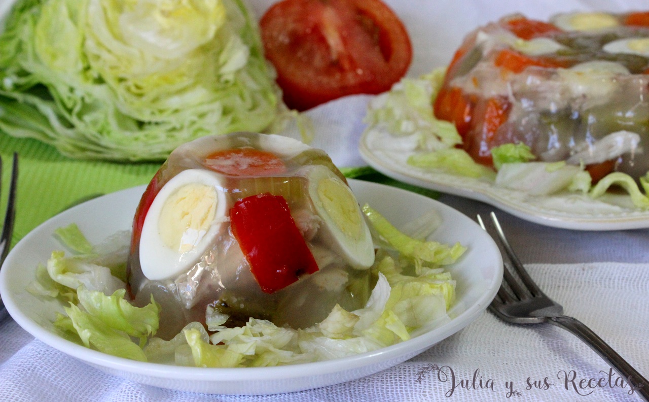 JULIA Y SUS RECETAS: Áspic de pollo con verduras
