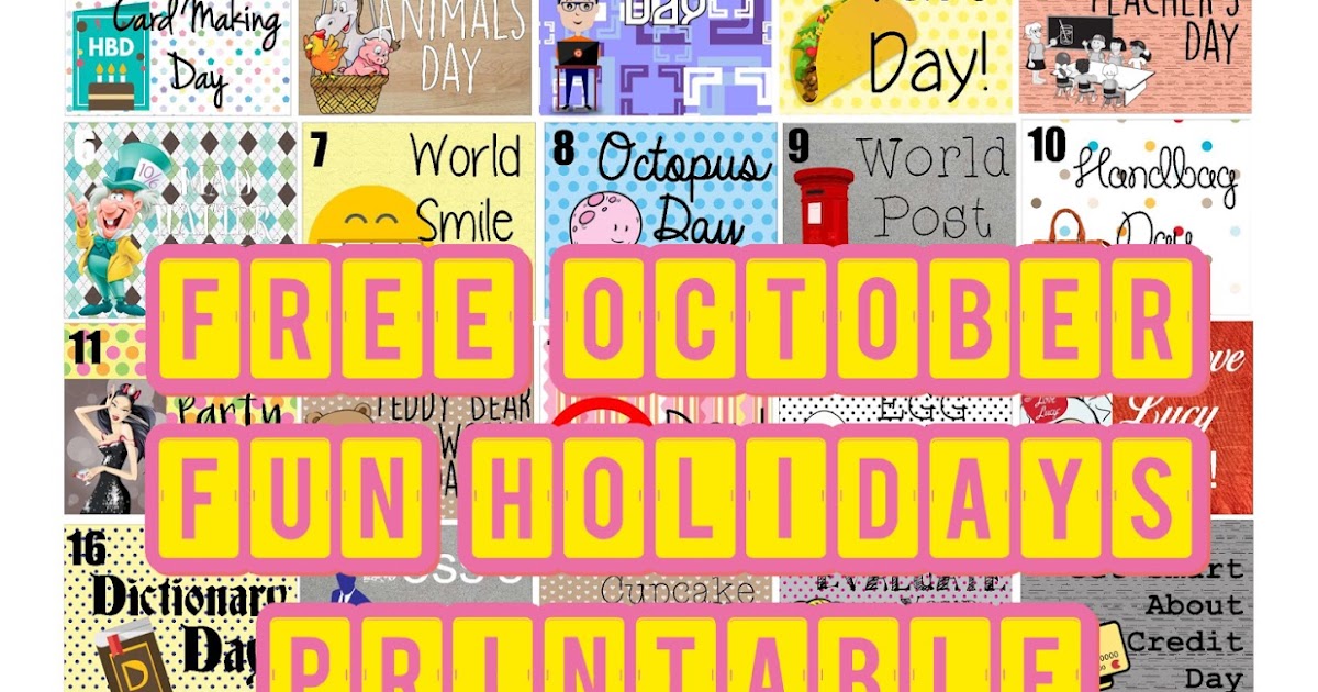 Uncommon Plans: FREE Printable: October Fun Holidays