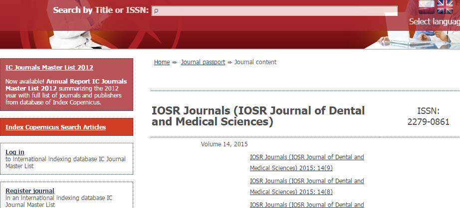 Top International Journals: IOSR Journal of Dental and Medical Sciences ...