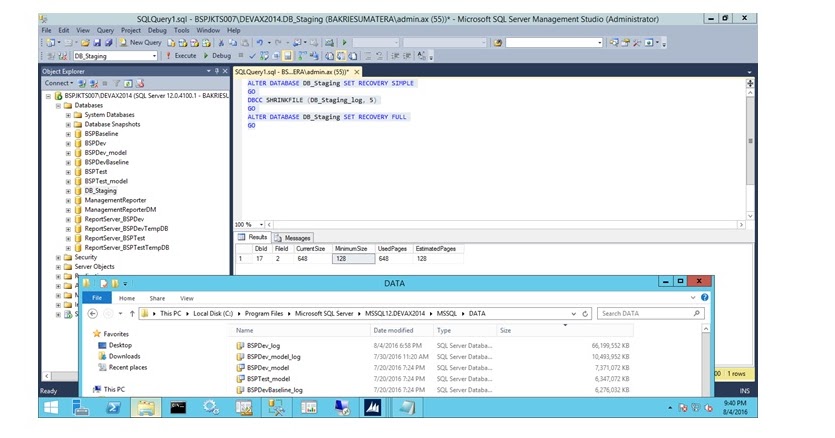 Shrink Database SQL | Transfer Knowledge