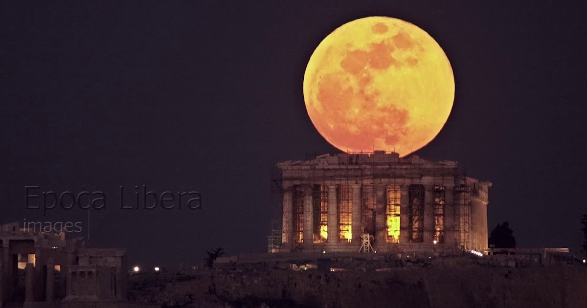 Super blue blood moon rises behind the Acropolis of Athens | Epoca ...