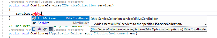 Aspnet Core Addmvc Vs Addmvccore