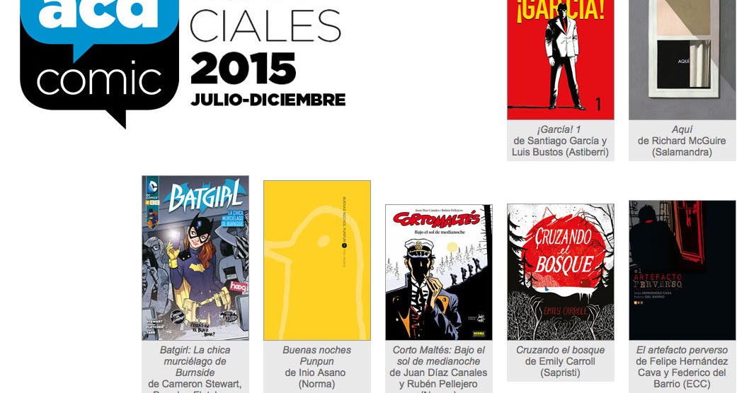 El Coleccionista de Tebeos: Esenciales 2º semestre 2015, de la ACDCómic