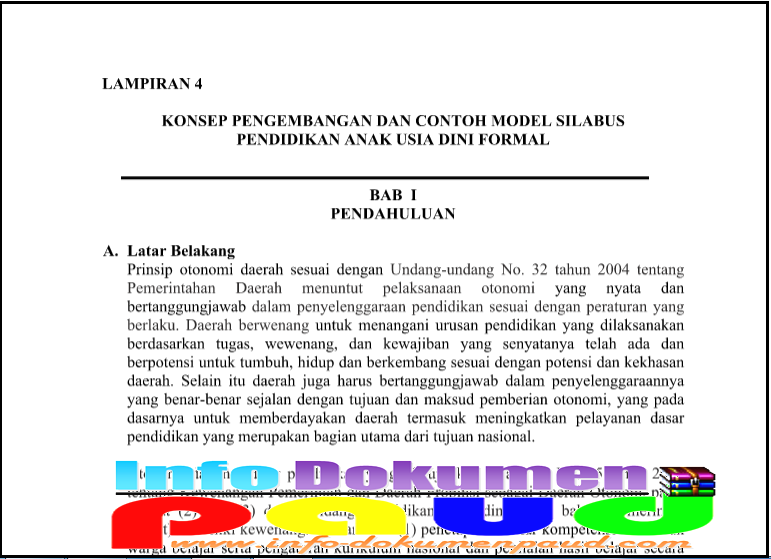 Contoh Rpp Dan Silabus PAUD Formal Non Formal ~ SITUS PENDIDIKAN