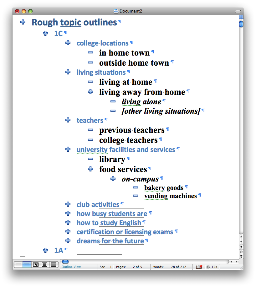 The Writing Studio Blog: Topic outlines from comments and questions