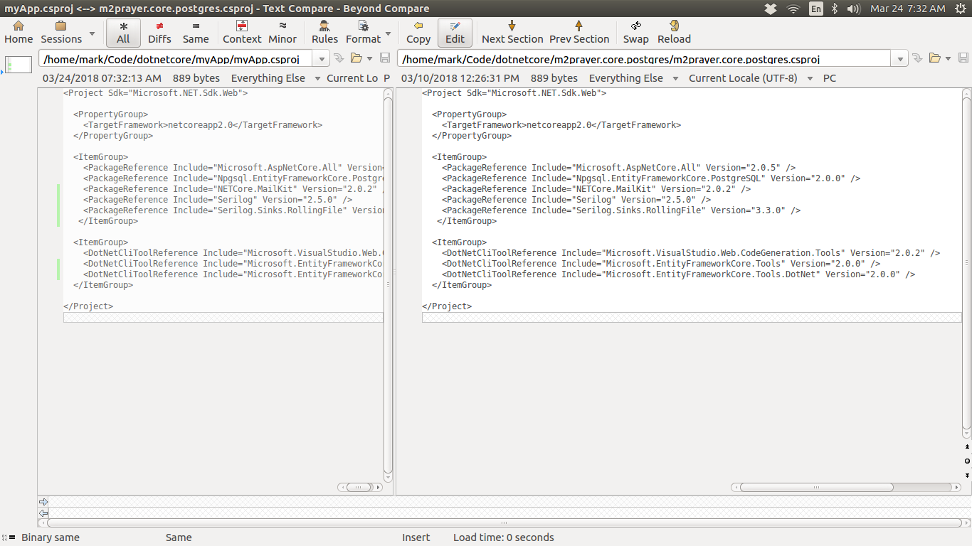 Mark S Musings Asp Core 2 With Postgresql On Linux Part 4 Sync Configuration Differences