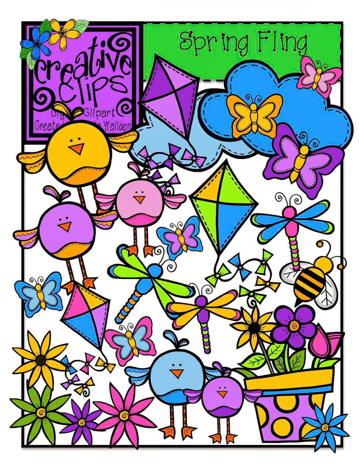 The Creative Chalkboard: Freebie Clipart and Spring Fever!
