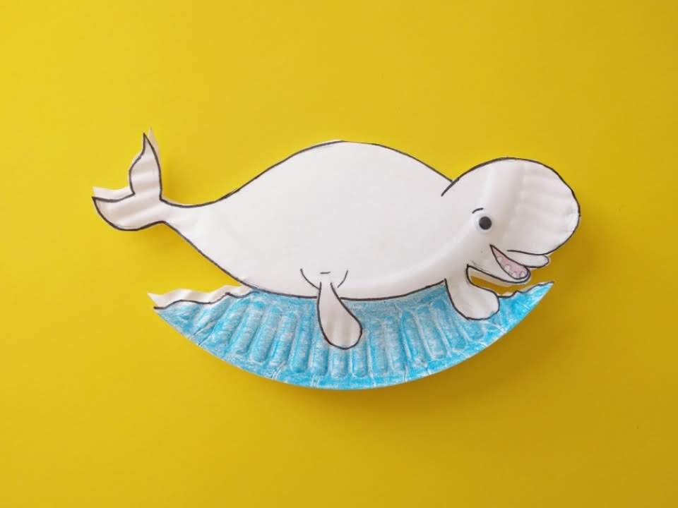 Rocking Beluga Whale Paper Plate Craft for Kids - The Joy of Sharing