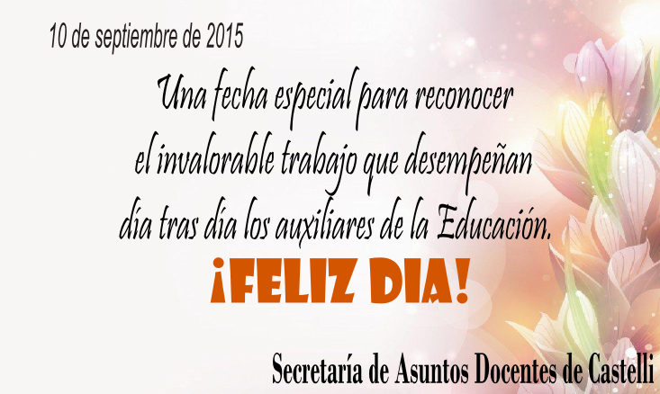 Blog de Secretaría de Asuntos Docentes Castelli: Feliz dia del Personal ...