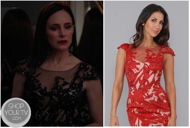 Revenge: Season 2 Episode 18 Victoria's Black Sequin and Mesh Dress ...