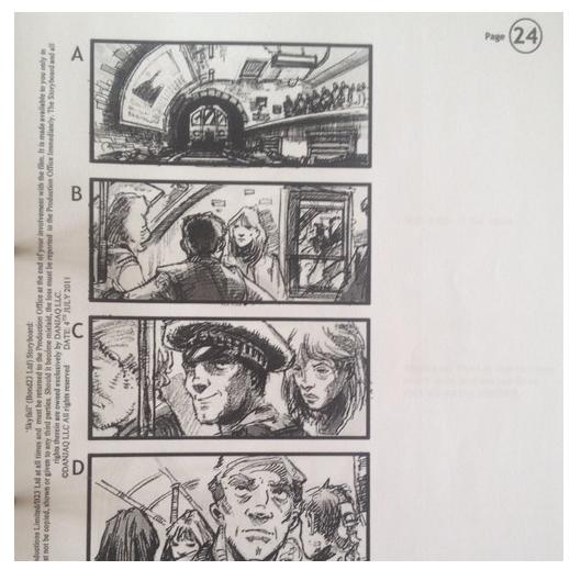 goldeneye 007: storyboard du nouveau james bond "Skyfall"