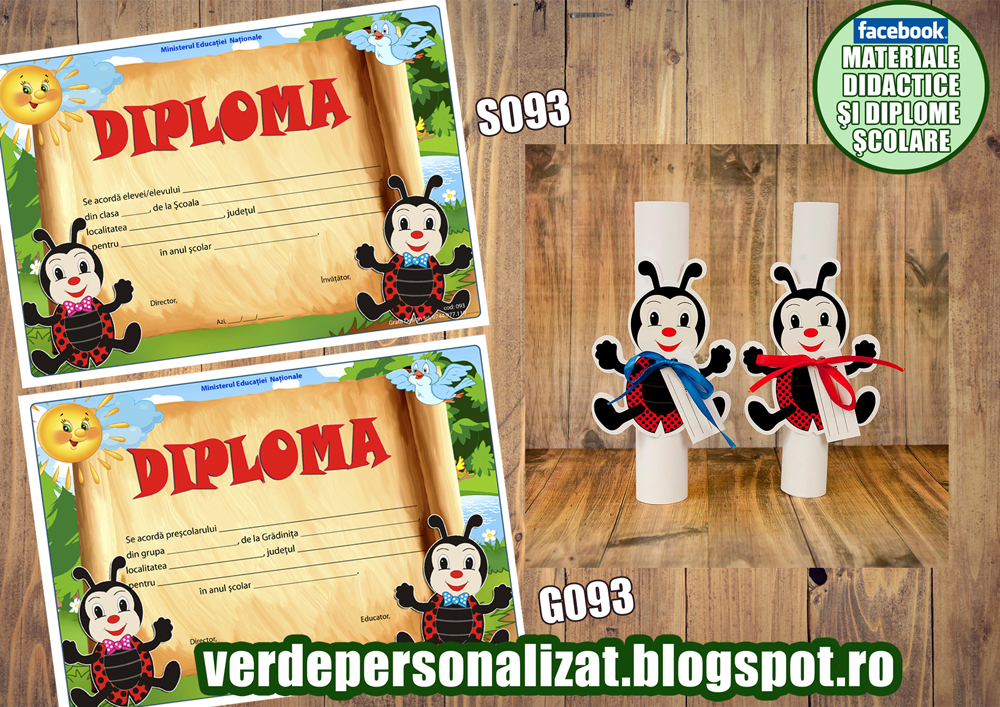 verde personalizat: Diplome cu mascota clasei