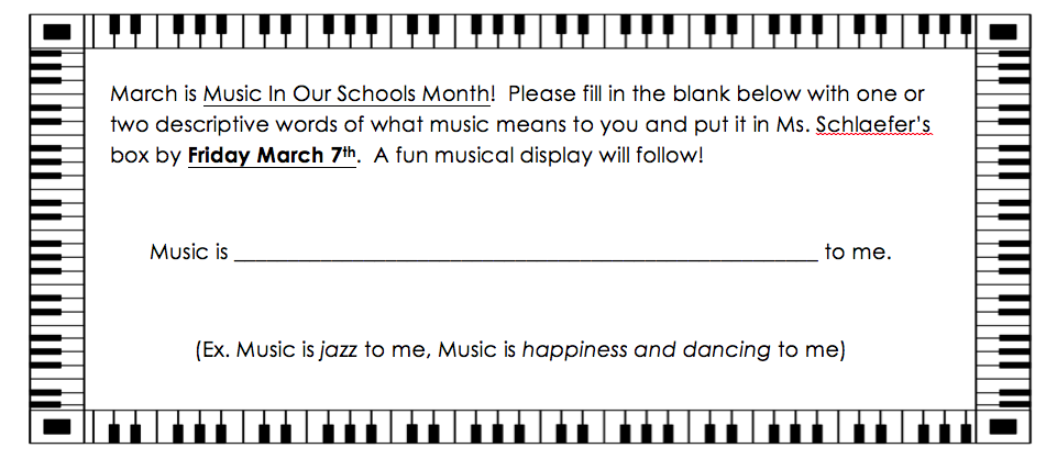 Music Teacher Lady: I'm Back! Music In Our Schools Month!!!