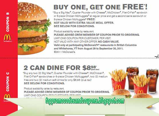 Free Promo Codes and Coupons 2023: Mcdonalds Coupons