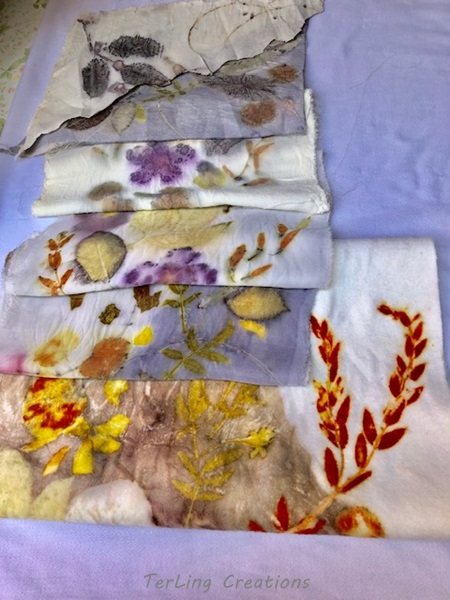 Terrie ~.~ smiling.....: Intensive teaching of natural prints 密集式植物天然印與染教學