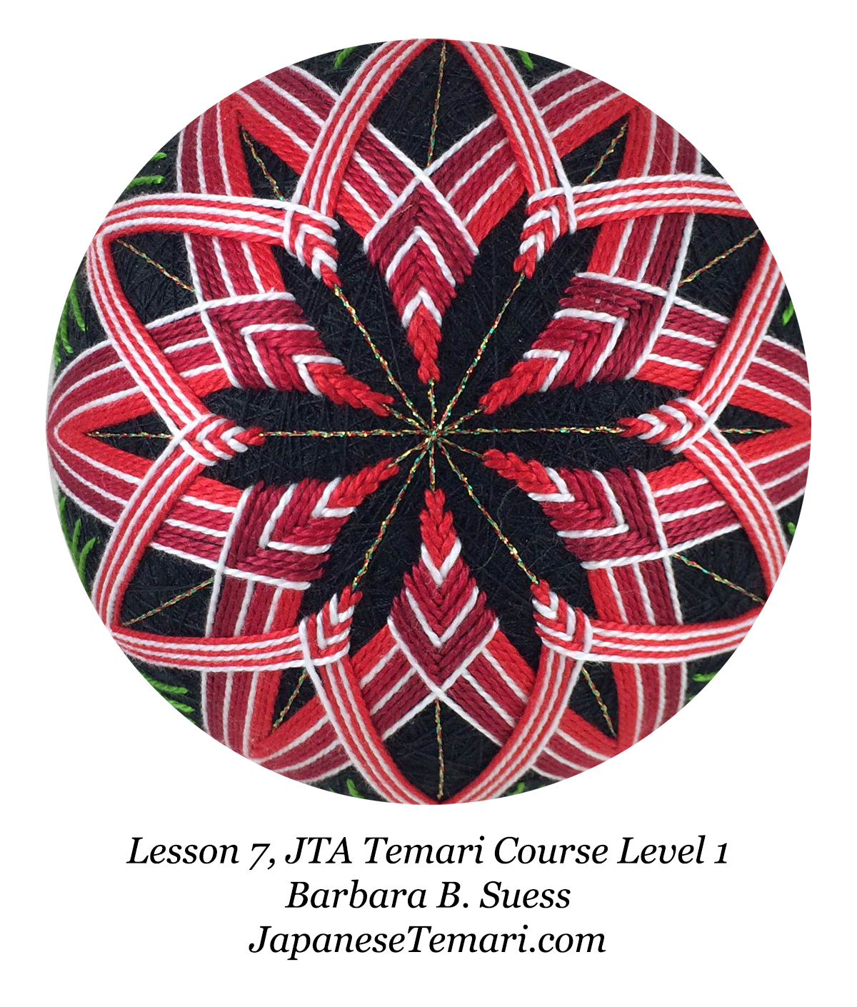 Japanese Temari: Lesson 7 in both temari courses - Level 1 and Level 2