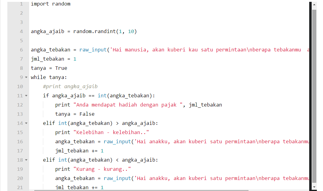 MEMBUAT GAME TEBAK ANGKA DENGAN BAHASA PHYTON ~ Gudang Komputer