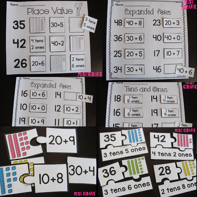 Miss Giraffe's Class: First Grade Math Ideas for the Entire Year!
