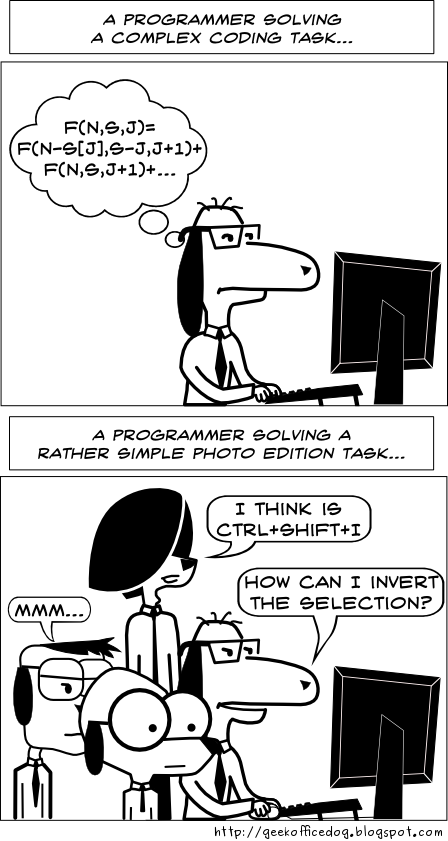 Geek Office Dog: comic: task complexity