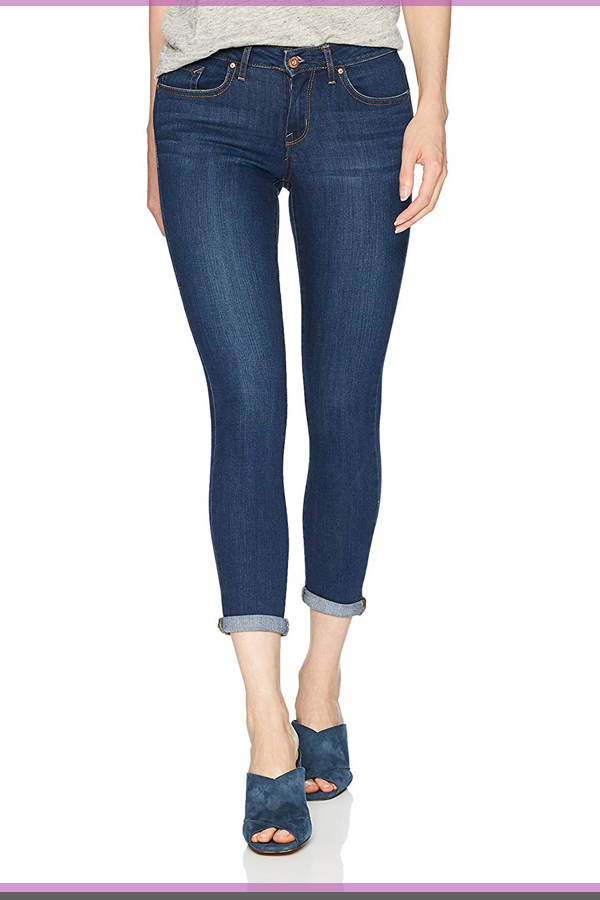 women's denim skinny crop jeans