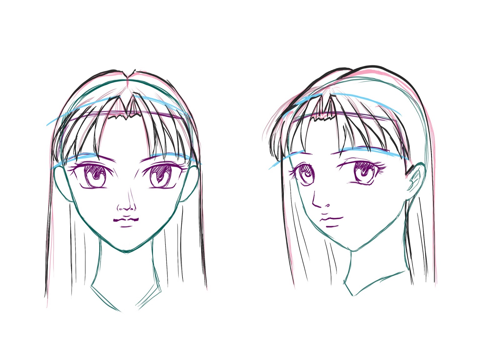 How To Draw Anime Hair Female Step By Step How To Draw Anime Hair For