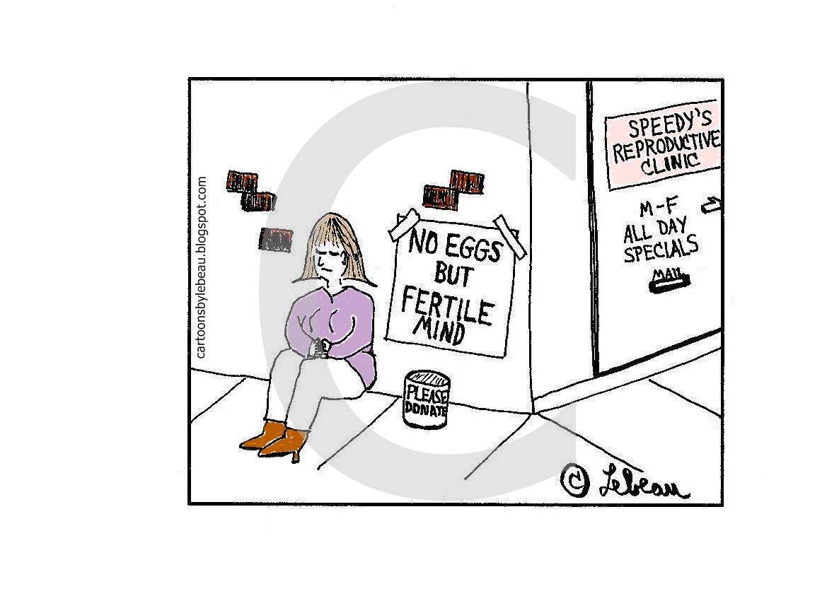 Cartoons by Lebeau: Cartoon #6--eggless panhandler