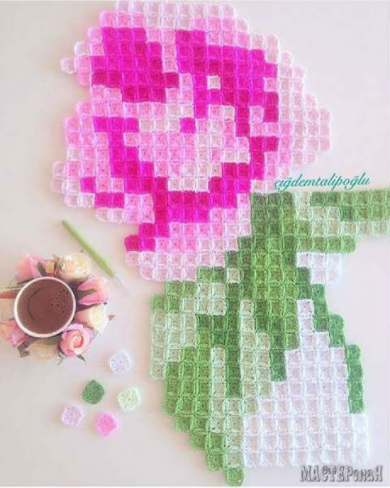 Crochet Pixelado o Pixel Crochet / Técnica de tejido