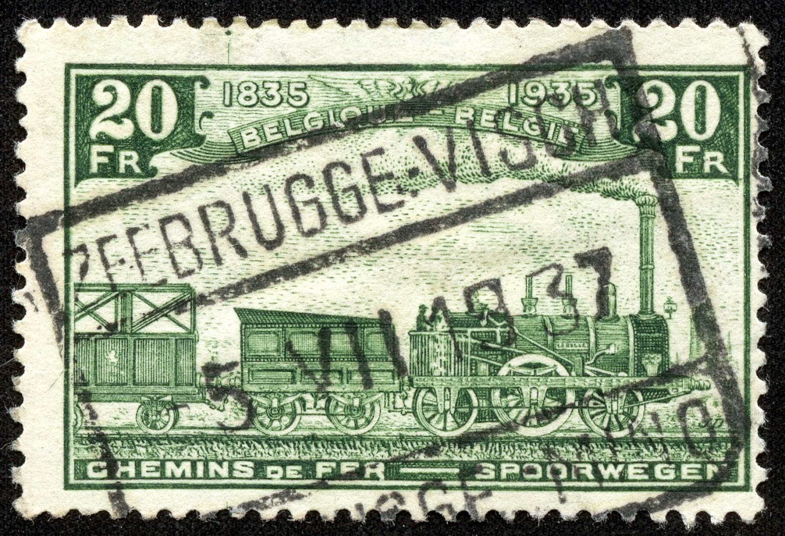 Big Blue 1840-1940: Trains on Classic Era Stamps