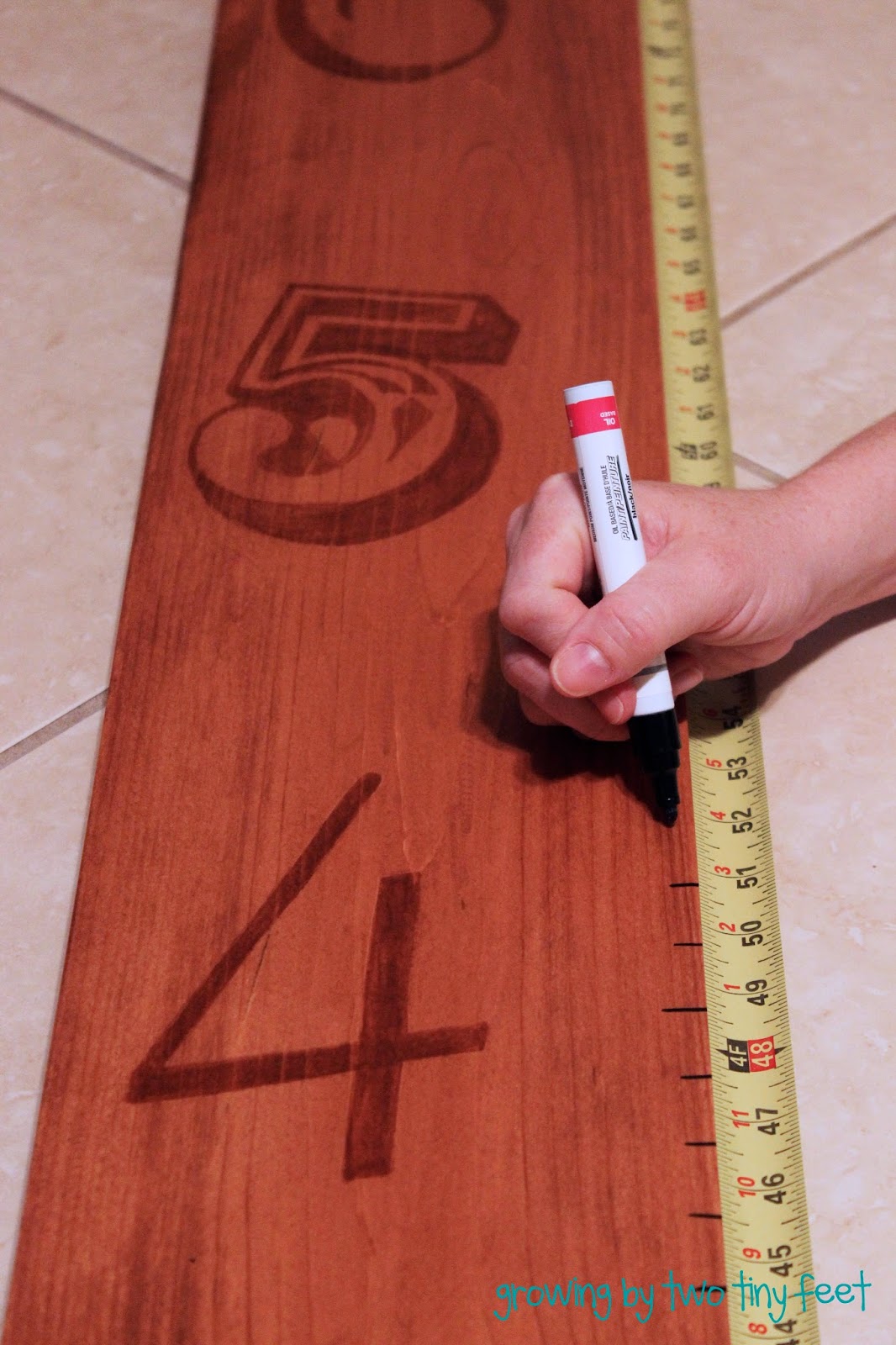 Growing by Two Tiny Feet: DIY Giant Ruler Growth Chart