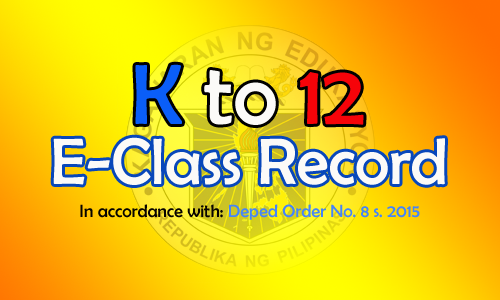 Sample E-Class Record for Senior High School