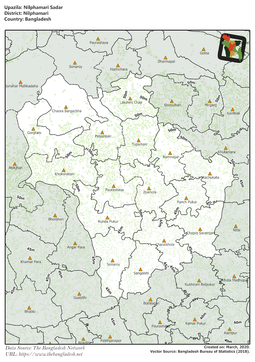 Mouza & Land Use Maps of Nilphamari Sadar Upazila, Nilphamari ...