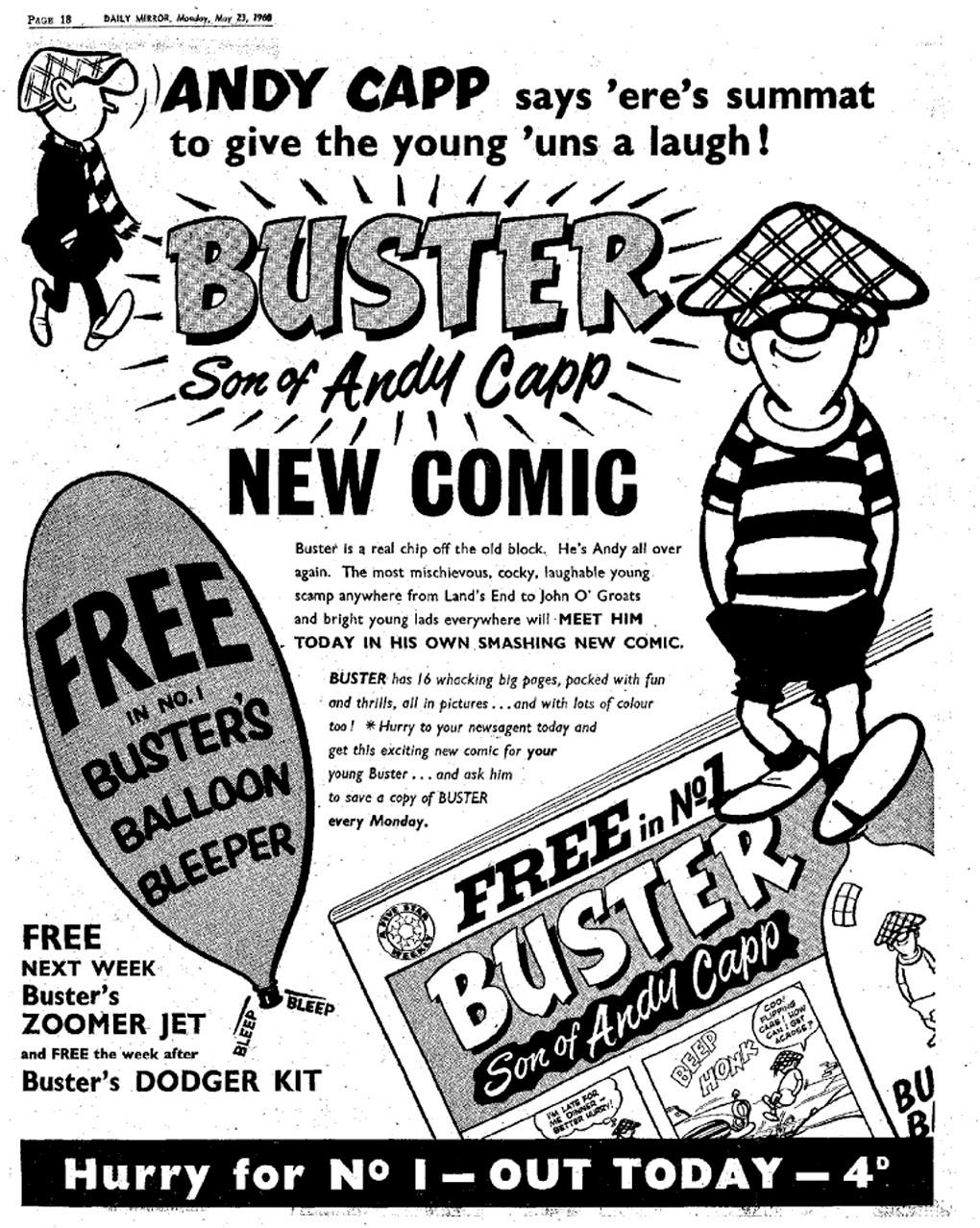 Announcing BUSTER comic... in 1960 - News Uk