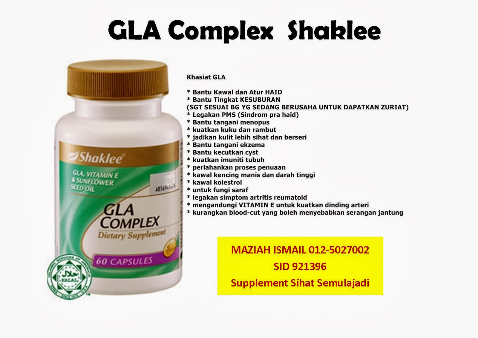 Supplement Sihat Semulajadi: GLA Shaklee - lebih baik dari EPO????