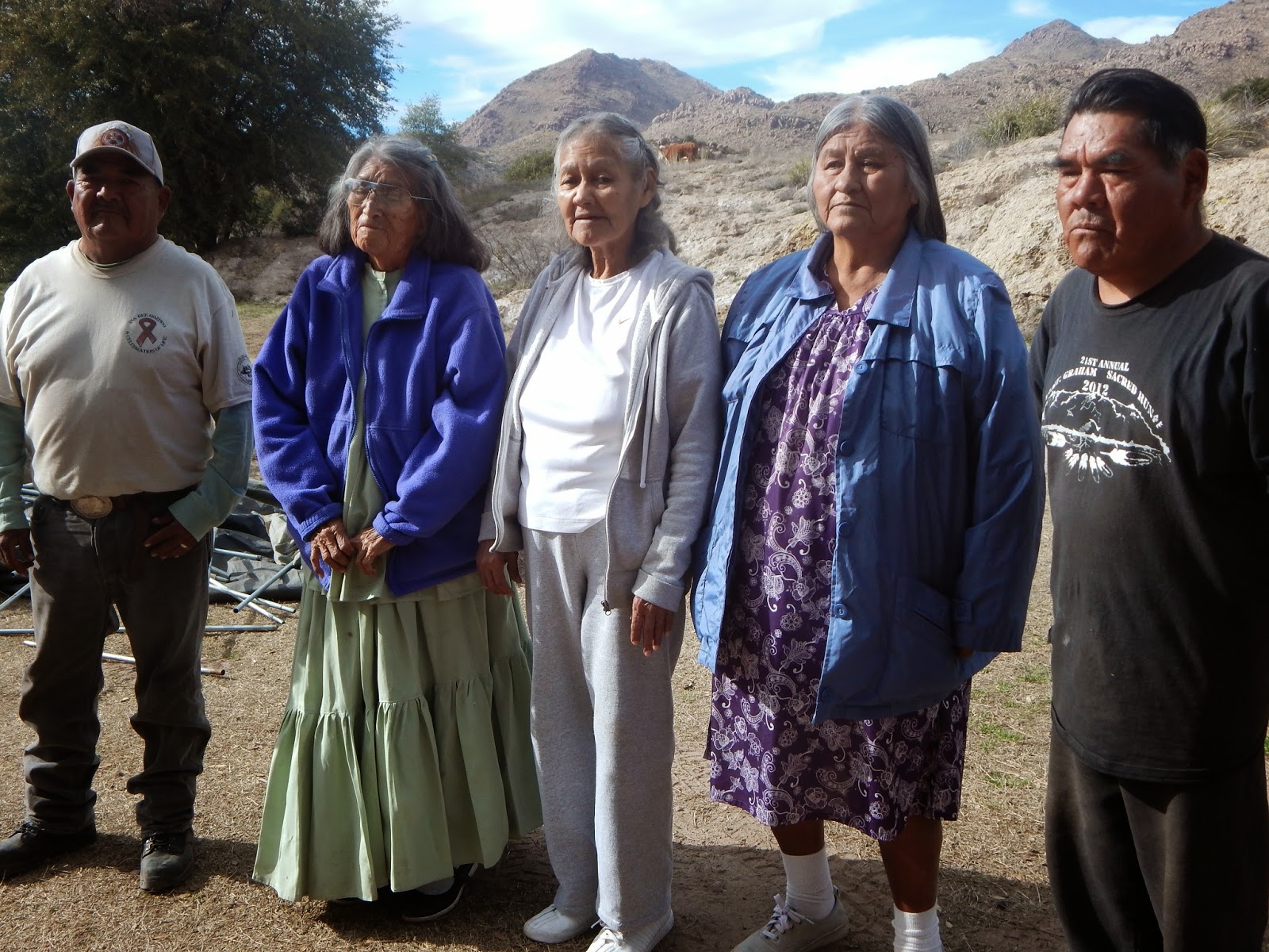 CENSORED NEWS: Photo Apache Elders at Oak Flat Encampment