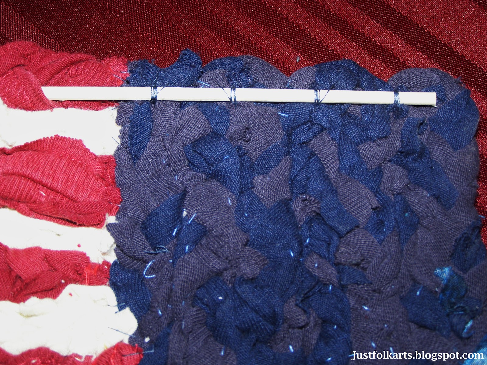 Just Folk Art: American Flag Miniature Rag Rug