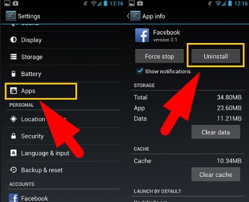 How to Uninstall Facebook App