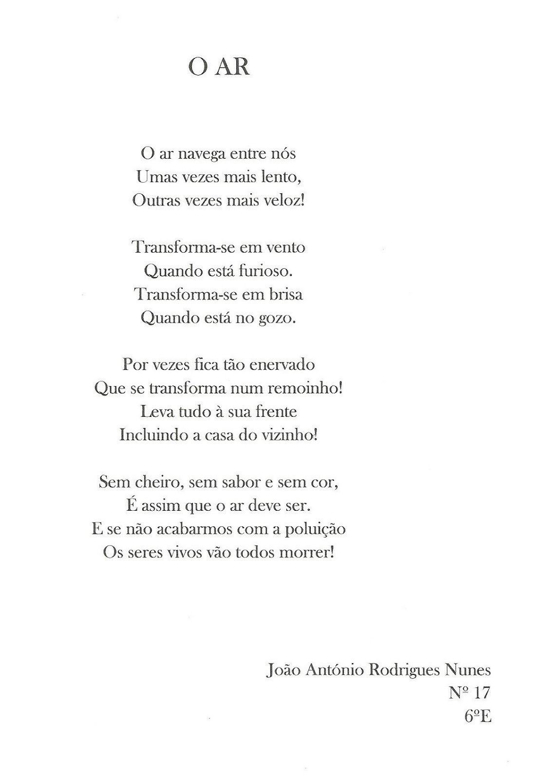 LER É SABER...: Vencedores Concurso de Poesia "O Ar" - 2º Ciclo
